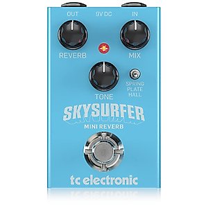 TC Electronic SKYSURFER MINI REVERB Studio-Quality Reverb with 3 Award Winning TC Electronic Algorithms, now with a Compact Footprint