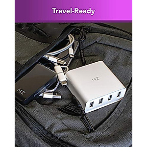 ZMI PowerPlug 4-Port 35W USB Wall Charger Power Adapter, Portable with Foldable Prongs for iPhone, iPad, Samsung Galaxy, and More