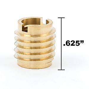 E-Z LOK 400-6 Threaded Inserts for Wood, Installation Kit, Brass, Includes 3/8-16 Knife Thread Inserts (5), Drill, Installation Tool