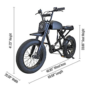 M Massimo 20" Fat Tire E-14 Urban Runner Electric Bike for Adults 48V 750W LED Headlight Taillight Full Suspension Range 43 MI 5 Speed Electric Motor 7 Speed Manual Shimano Gears (Red)