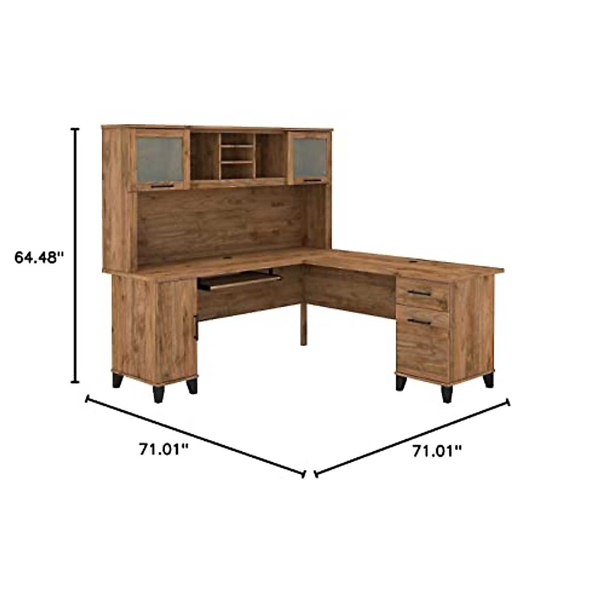 Bush Furniture Somerset 72W L Shaped Desk with Hutch