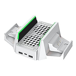 OSALADI Cooling Charging Base Potable Charger Portable Chargers Charger Portable Charging Dock Controller Charger Dock Kickstand Gamepad Dual-Charging Base abs White The Host Cooling Base