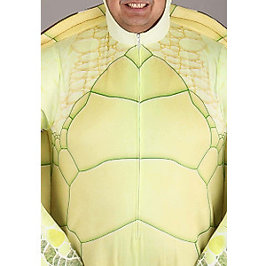 Adult Plus Size Sea Turtle Costume Unisex, Hooded Ocean Animal Halloween Bodysuit 4X Orange