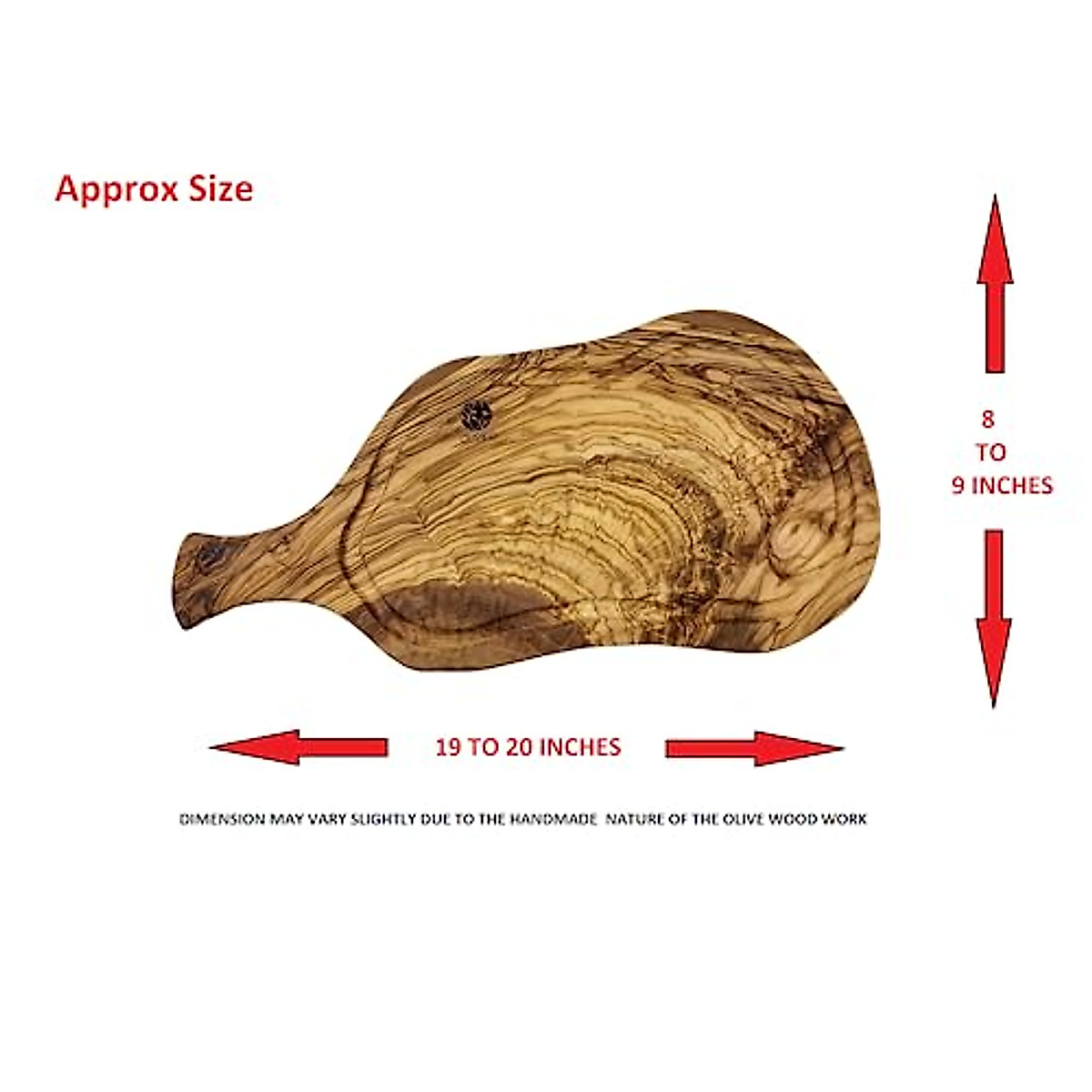 OLIVIKO Large Handmade Cutting Board with Handel Approx (19-20 inch x 8-9inch)