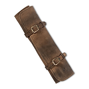 Knife Roll Bag Genuine Leather – Chef`s knife bag 7 slots – Leather Knife Case Sam (dark-brown/antique)