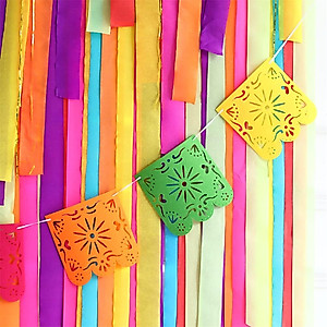 Fiesta Party Decorations with Paper Fans, Mexican Fiesta Cinco De Mayo Streamer Picado Banner Backdrop for Fiesta Taco Party Wedding Bridal Baby Shower Birthday Party Supplies