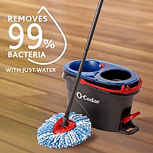O-Cedar EasyWring RinseClean Microfiber Spin Mop & Bucket Floor Cleaning System with 2 Extra Refills