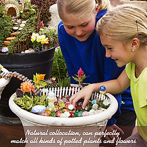 48 Pcs Mini Mushroom Gemstone Sculpture Decor Carved Witch Mushroom Polished Crystal Cute Stones for Witchcraft Supplies Home Garden Lawn Meditation Flower Pot(Fresh Style)