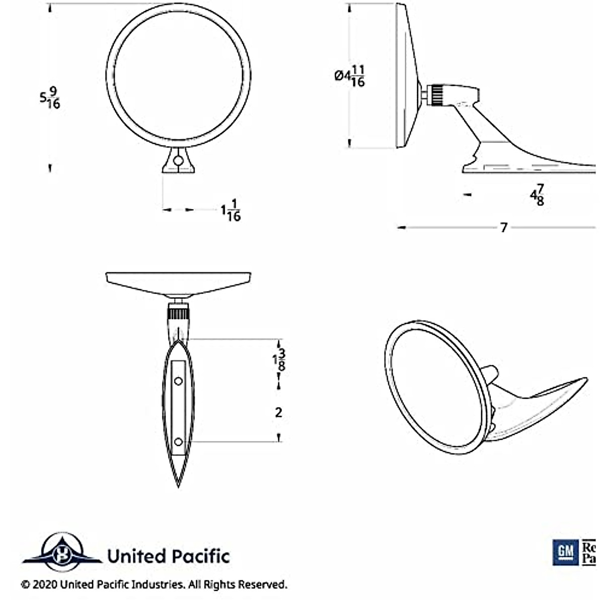 ORTUS UNI Exterior Mirror Fits C636401