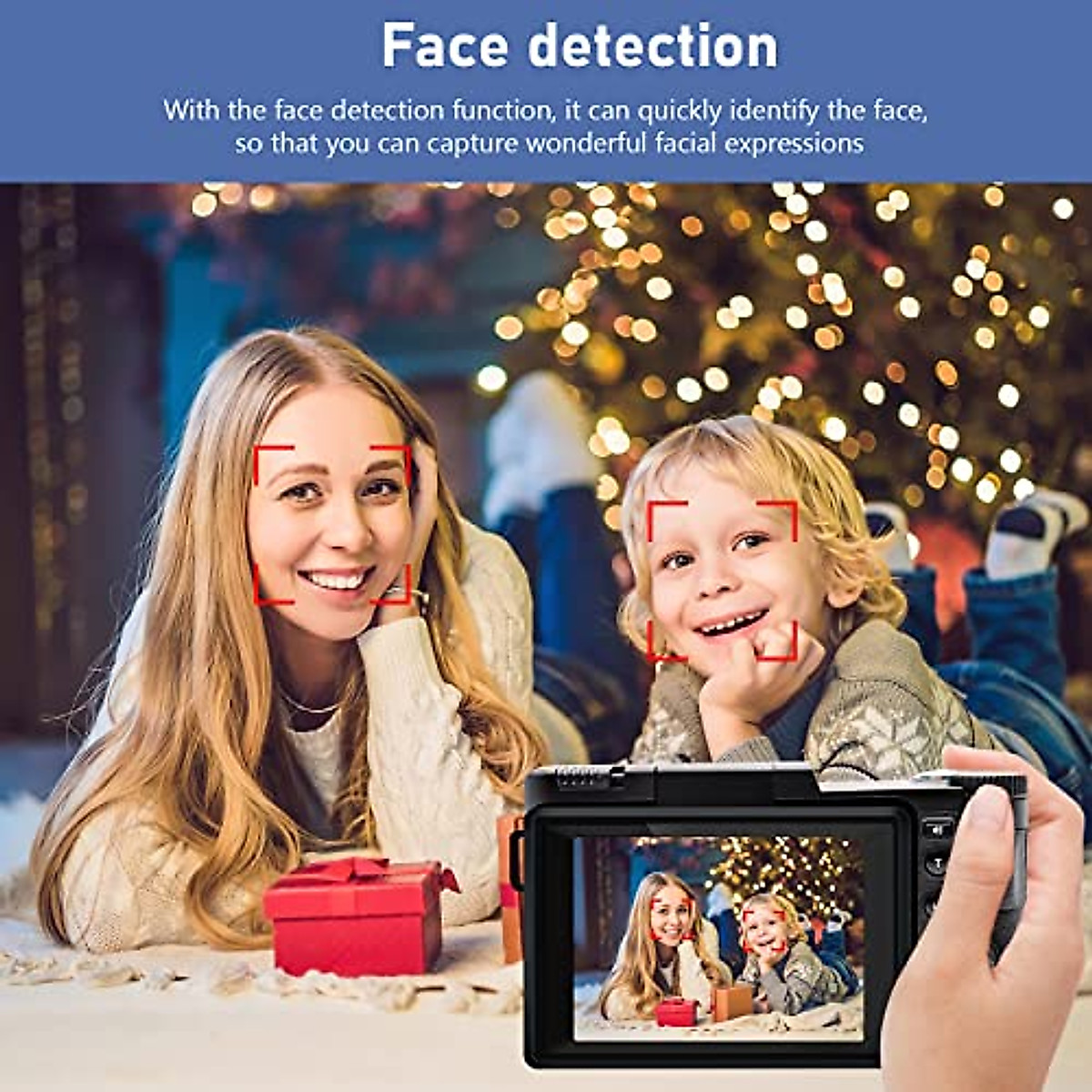 Digital Camera for Photography FHD 2.7K 30MP Vlogging Camera for YouTube, Point and Shoot Cameras with 3 Inch 180 Degree Flip Screen, 32GB TF Card Portable Small Camera for Teens Kids Seniors