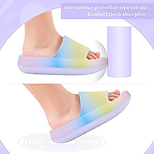 FJPTREN Kids Cloud Shoes Girls Boys Slippers Sandals Cushioned Non Slip Slippers Lightweight Shower Shoes Kids Platform Thick Sole Slides Kids Slip on Sandals Rainbow Size 13 M Little Kid
