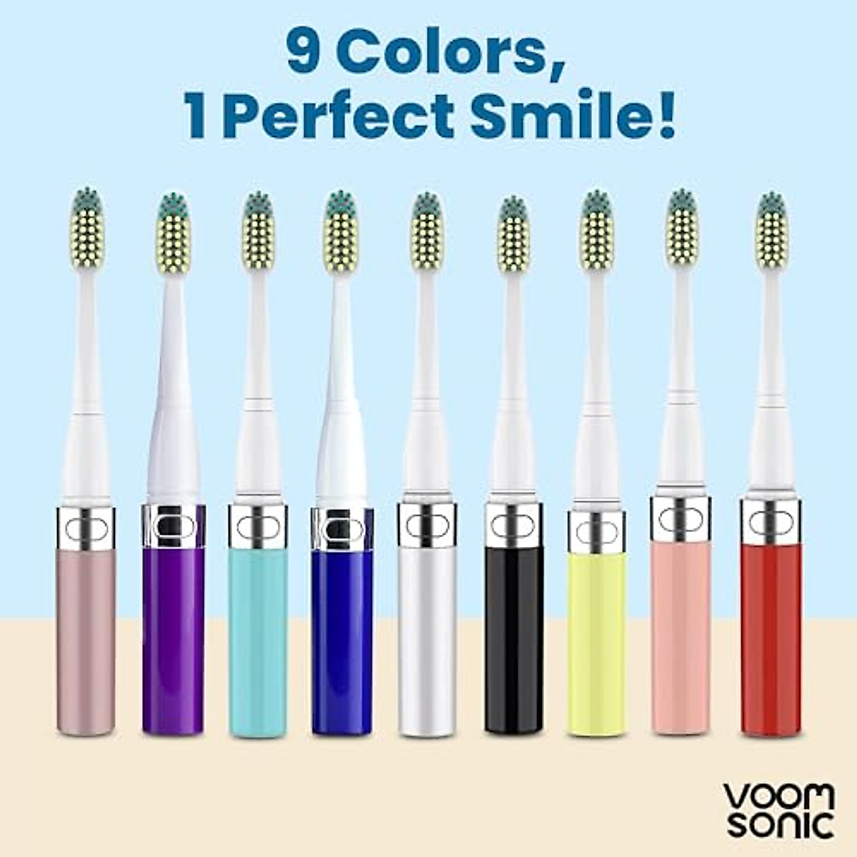 Voom Sonic Go 1 Series Travel Electric Toothbrush | Travel Toothbrushes - Battery Operated Toothbrush for Adults & Kids, Dentist Recommended Toothbrush, Portable w/ 2 Minute Timer