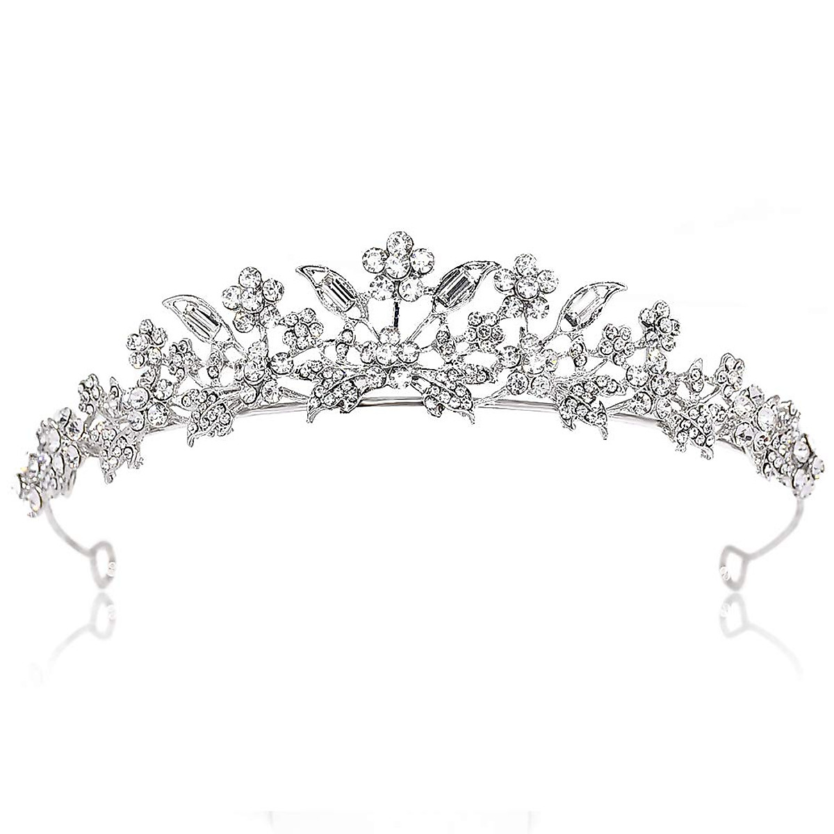 Rhinestone Crystal Tiaras and Crowns Headband For Women Birthday Pageant Wedding Prom Princess Crown (A-003 Silver)