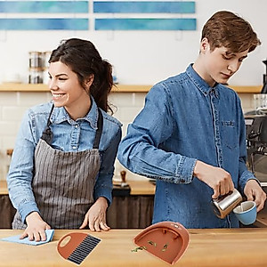 Amabro Mini Dustpan and Brush Cleaner Set, Handheld Broom Dustpan Brush Cute Animal Style Dustpan Broom Portable Cleaning Brush for Table Desk Window Gaps Keyboard Kitchen Pets Nest(Brown)