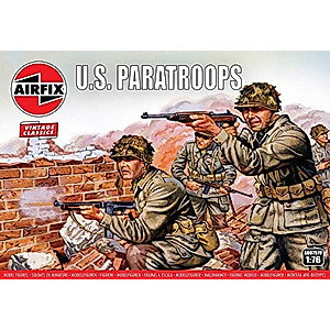 Airfix Vintage Classics WWII US Paratroops 1:76 Military Plastic Model Figures A00751V