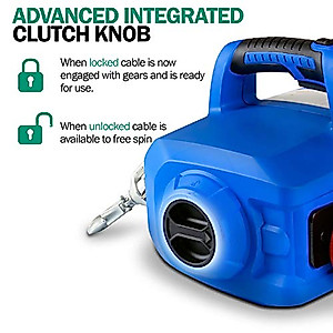 Landworks Electric Towing Winch Hoist Portable Cordless 1000 lbs 1/2 Ton Max Weight Brushless Motor Li-Ion Battery Powered 20' Foot Steel Braided Cable for Off Road ATV Truck Boat Trailer Hunting