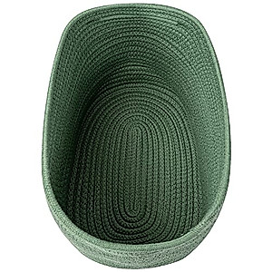 CubesLand Woven Basket for Organizing/Storage,Cube Shelf Closet Storage Baskets Bins Set 3,Long-lasting &Skin-friendly Toy Storage Basket Bin,Stylish Room Decor Basket, Cotton Rope Basket,Green Basket for Shelves