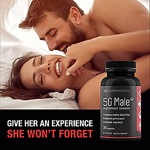 Supernatural Man 5G Male Natural T Booster Enhancing Supplement for Blood Flow, Stamina, Strength & Endurance Ginseng, Garlic, Ginkgo, Ginger Root, Vitamin D - Supports Healthy Males - 30 Capsules