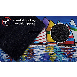 Toland Home Garden 800214 Skipper's Traffic Summer Door Mat 18x30 Inch Boat Outdoor Doormat for Entryway Indoor Entrance