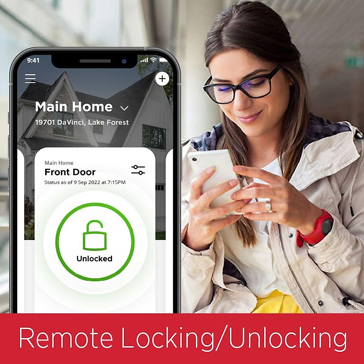 Kwikset Halo Touchscreen Wi-Fi Smart Door Lock with San Clemente Handleset, Keyless Entry Electronic Deadbolt Door Lock, No Hub Required App Remote Control, with SmartKey Re-Key Security, Satin Nickel