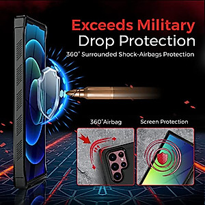 MOTIVE Samsung Galaxy S22 Ultra Heavy Duty Holster Case with Belt Clip | Military Grade Quad-Layer Rugged Phone Case - Black | Designed in New York - Bunker Series