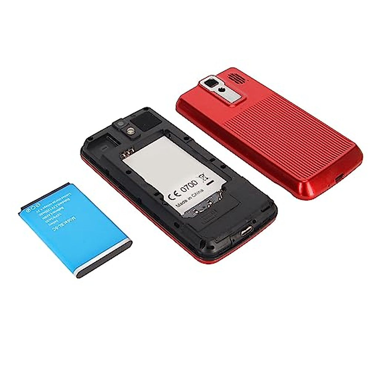 Unlocked Slider Phone, 2G GSM 1200mAh Battery Loud Voice Big Button Dual Card Senior Cell Phone for Elderly Kids Unlocked Mobile Phone Flip Cell Phone for Seniors (Red)