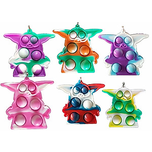 Roaqua 20 Packs Bulk Backpack Keychain Mini pop Fidget for Students Gift and Party Favors,Students Prize for boy and Little Girl Kids