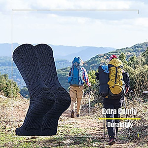 SOX TOWN Unisex Cushioned Crew Training Athletic Socks Men & Women with Combed Cotton Moisture Wicking Breathable Performance(NavyBlue XL)