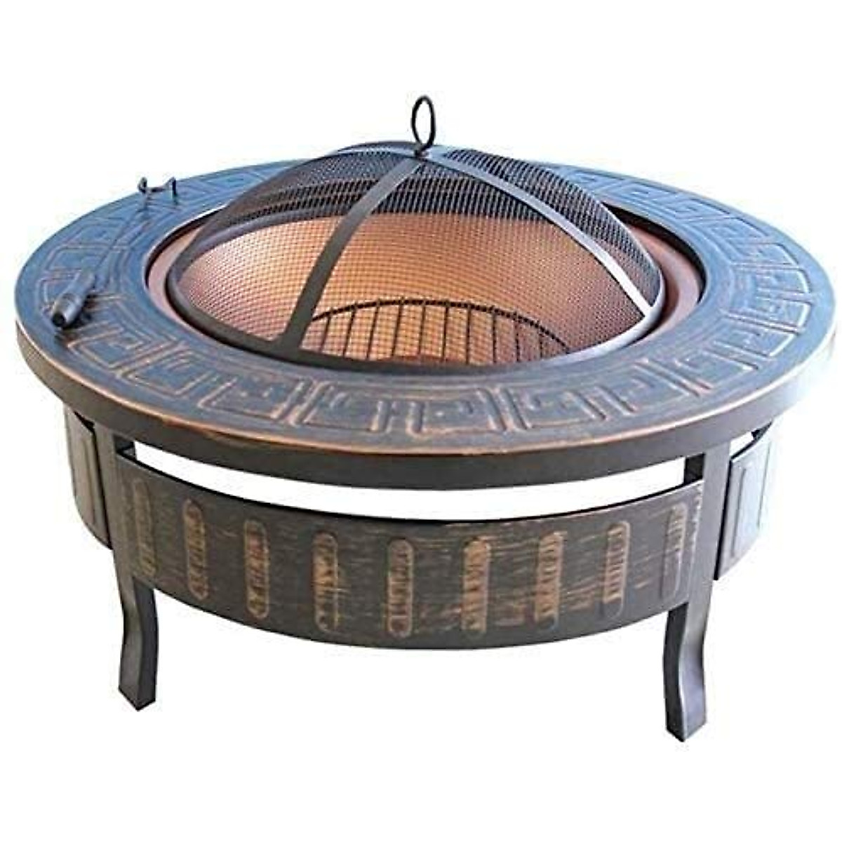 LEAYAN Garden Fire Pit Portable Grill Barbecue Rack Fire Pit Bonfire Wood Burning Patio Coal Grill Firepit for Grill Charcoal Grill with Spark Screen Poker with Cover BBQ Cooking for Camping Backyard