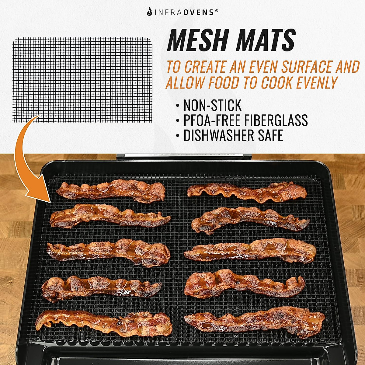 Reusable Mats for Ninja Sizzle Indoor Grill & Griddle GR101, Accessories for Indoor Electric Griddle with Lid for Cooking and Grilling, Non-Stick Electric Appliances Accessory Set by INFRAOVENS