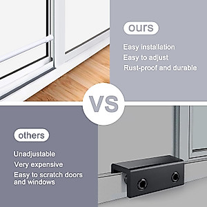 WXJ13 2-Piece Window Security bar，Sliding Door Security Bar, Adjustable Sliding Glass Door Lock, Extends from 15.8-27.6 Inches (White)