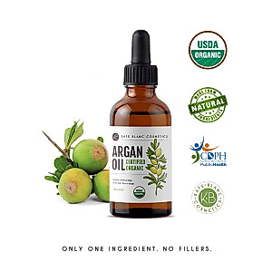 Kate Blanc Cosmetics Argan Oil for Hair, Face & Skin from Morocco. Promotes Hair Growth (4oz, USDA Certified Organic, Cold Pressed & 100% Pure)