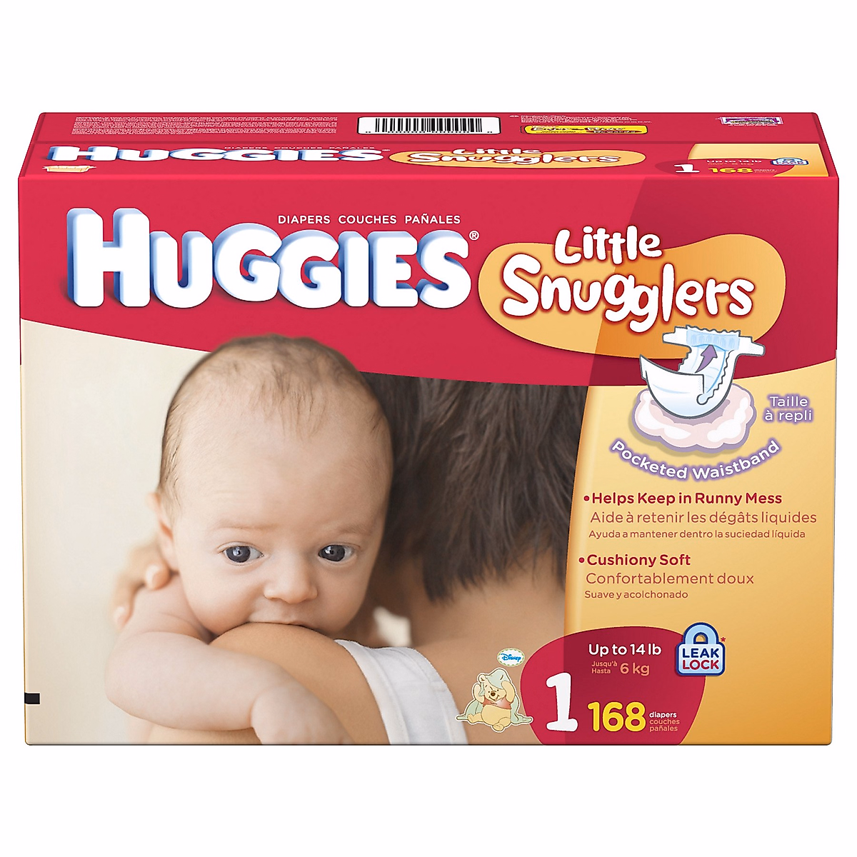 Huggies Little Snugglers Diapers, Size 1, 168 Count