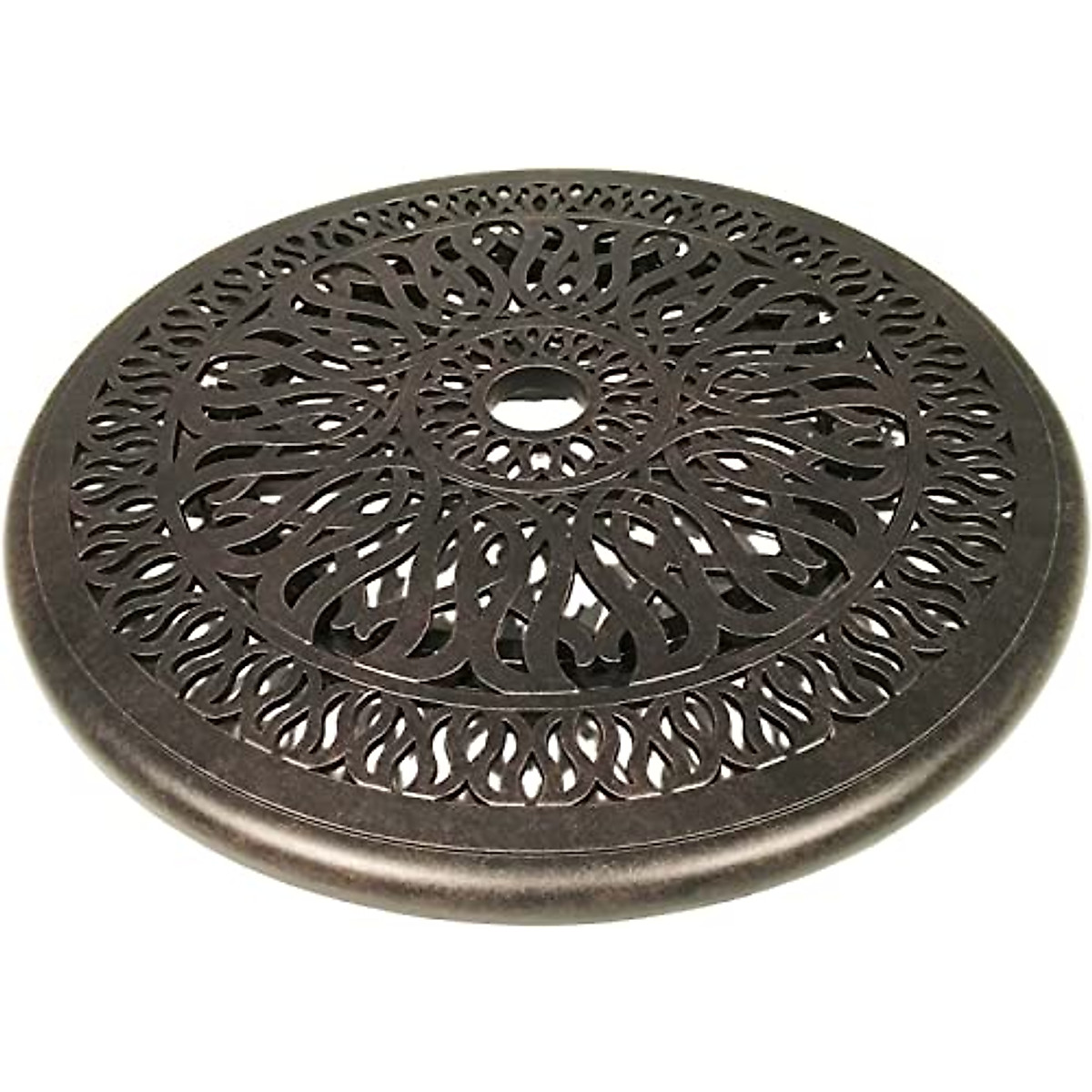 Cast Aluminum 24" Round Lazy Susan Turntable Rotating Tray Antique Bronze.