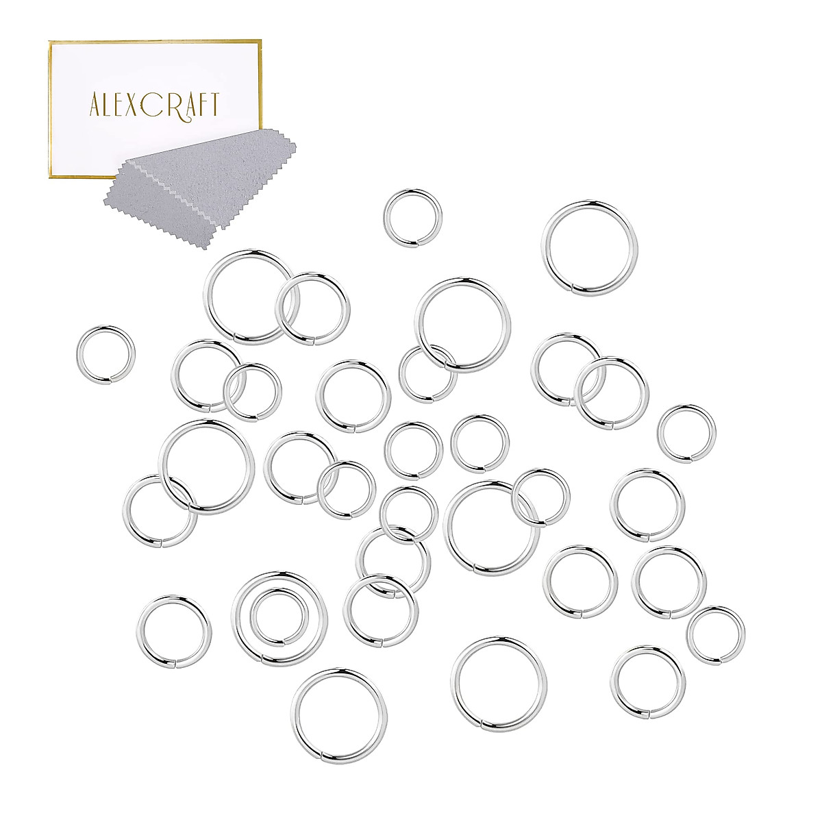 Sterling Silver Jump Rings for Jewelry Making 4mm 5mm 6mm 925 Sterling Silver Open Jump Rings for DIY（60 PCS）