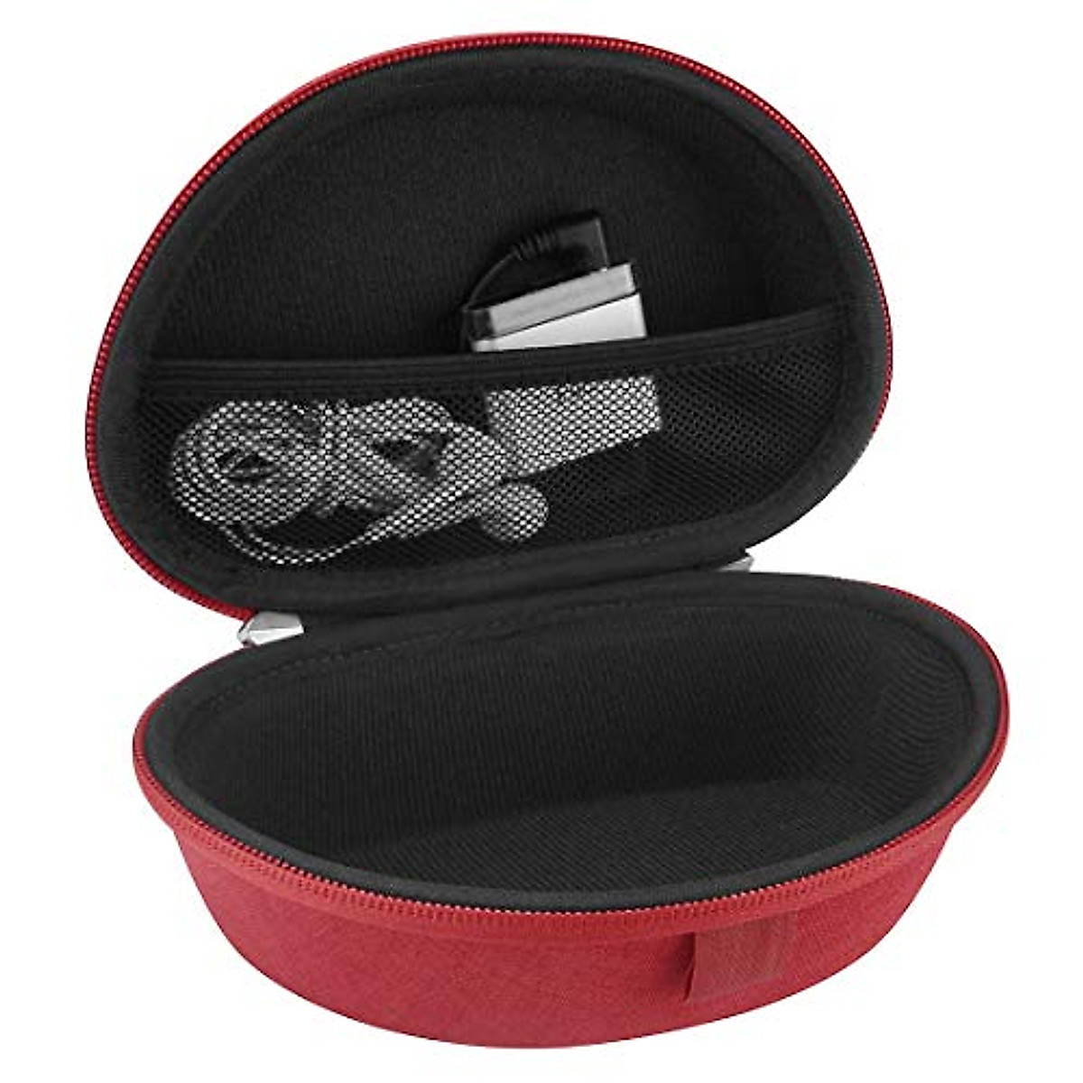 Geekria Shield Headphones Case Compatible with Beats Studio Pro, Solo Pro Wireless, Solo 2, Solo HD, Solo 3 Case, Replacement Hard Shell Travel Carrying Bag with Room for Accessories (Red)