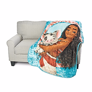 Disney's Moana, "Voyagers" Micro Raschel Throw Blanket, 46" x 60", Multi Color