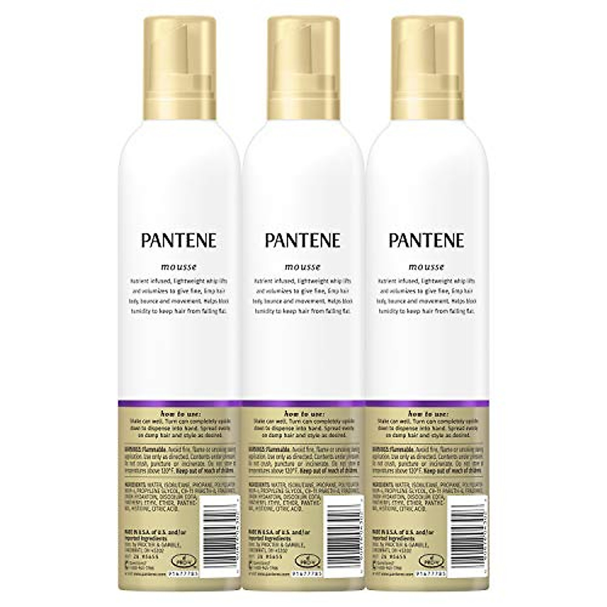 Pantene Mousse 6.6 Ounce, Pack of 3