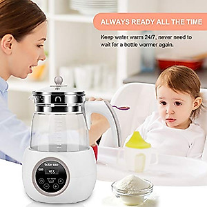 BabyExo Baby Formula Water Kettle,Precise Baby Water Kettle- Temperature Baby Milk Warmer for 24 Hours-1.2L BPA-Free Boil-Dry Protection Instant Water Warmer for Baby Formula