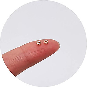 INSPIRELLE 100pcs Heishi Beads 3mm Long-Lasting Disc Brass Rondelle Spacer Beads Pale Gold Plated Flat Round Shape Jewelry Metal Spacers for Bracelet Necklace Jewelry Making