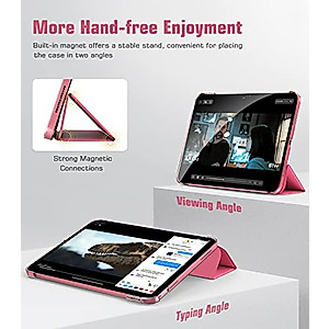 TiMOVO Case for iPad 10th Generation Case 2022,Slim Stand Cover for iPad 10th Gen 10.9 inch,Support Touch ID,Auto Wake/Sleep Smart Shell with Translucent Back, fit iPad 10 Case, Watermelon Red