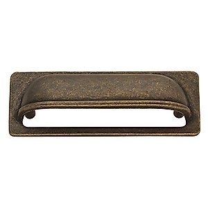 Hickory Hardware PA1023-WOA Oxford Antique Cup Cabinet Pull, 3-Inch, Windover Antique