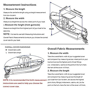 Trailer Boat Cover, Heavy Duty Boat Cover Waterproof UV Resistan for V&Tri-Hull Runabout Fishing Boat, with Adjustable Side Straps Boat Cover,600d,14~16FT：510 * 250CM