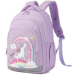 Abshoo Cute Kids Backpack For Girls Kindergarten Elementary Unicorn School Backpacks With Chest Strap (Unicorn Purple)