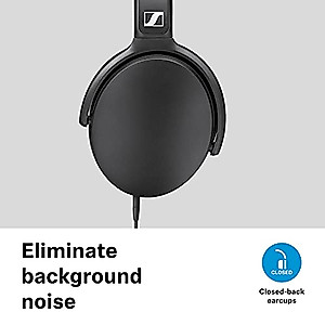 Sennheiser HD 400S Closed Back, Around Ear Headphone with One-Button Smart Remote on Detachable Cable,Black