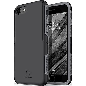 TEAM LUXURY iPhone SE Case 2022/2020, iPhone 8/7 Case, [Ultra Impact Resist] Shockproof Rugged Protective Case for Apple iPhone SE/8/7 Phone Case Cover 4.7", (Black/Gray)