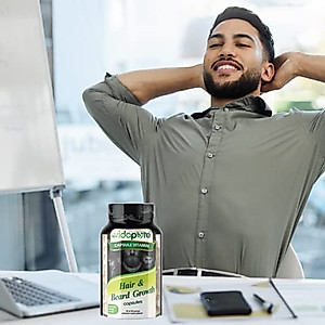 MYVIDAPURE Beard Growth + Men’s Skin & Nails – 5,000mcg Biotin – Vitamin C, D & B-Complex –Hydrolyzed Collagen Veggie Capsules – Non-GMO – Gluten-Free