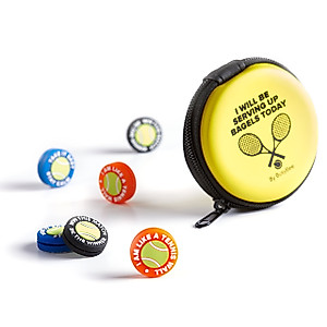 BusyBee Vibration Dampener (Pack of 6) with 6 Mottos in Tennis Ball Zipper Pouch