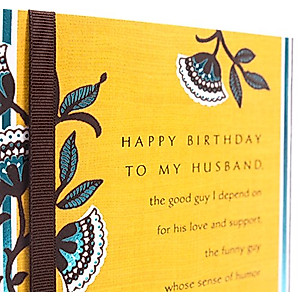 Hallmark Birthday Card for Husband (Brown and Blue Floral)