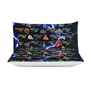 Generic Gorilla Tag Bed Duvet Cover VR Game Cartoon Bedding Set 3D Lightweight 3 Piece Quilt Set, 1 Duvet Cover and 2 Pillowcases for Kids Boys Girls 90""×90"", Queen